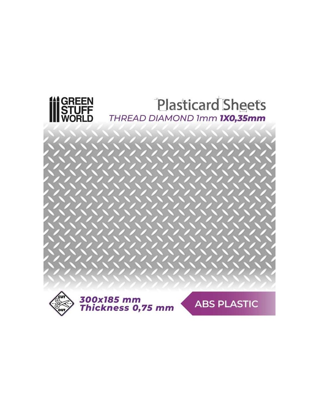 Plaque de Plasticard texturé DIAMANT 1mm
