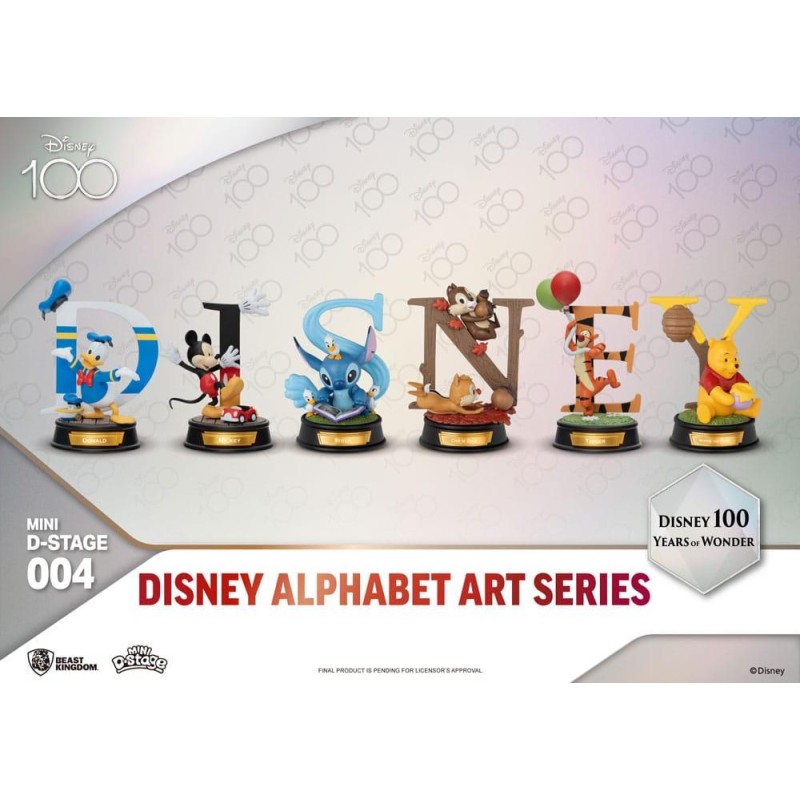 DISNEY 100TH - Disney Alphabet Art - Pack 6 Diorama Stage 10cm
