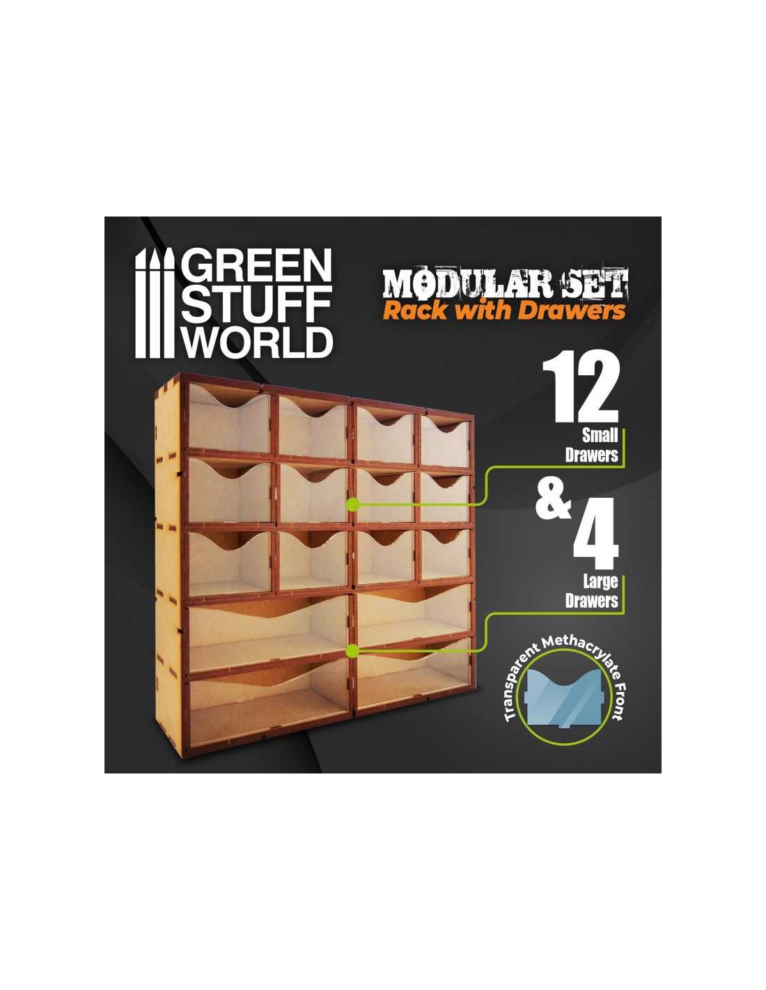 Support vertical en MDF avec tiroirs