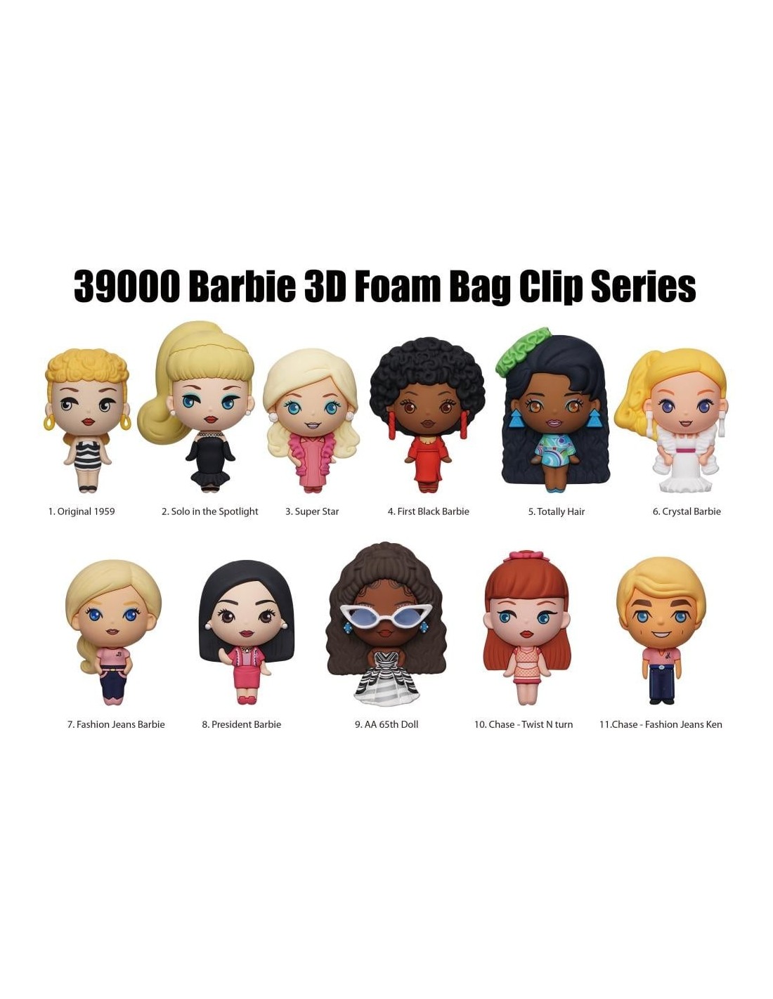 BARBIE - Series 1 - 3D Foam Bag Clip (Display 24 Pcs)